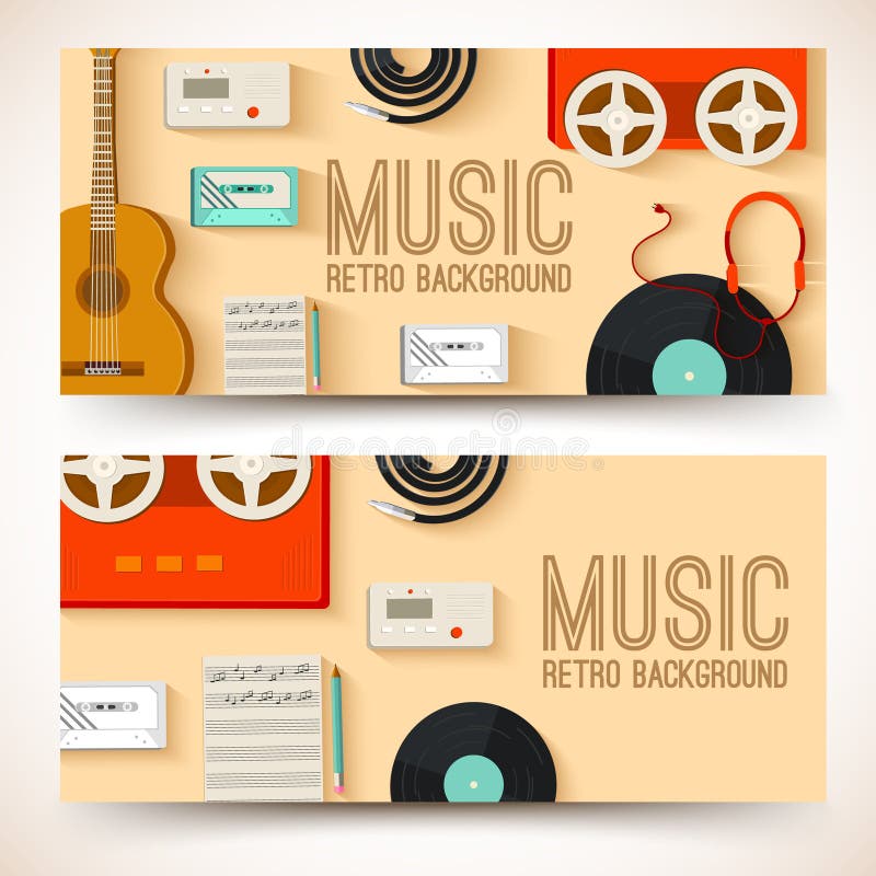 Flat Music Instruments Background Concept. Vector Stock Vector ...