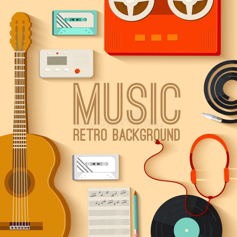 Flat Music Instruments Background Concept. Vector Stock Vector ...
