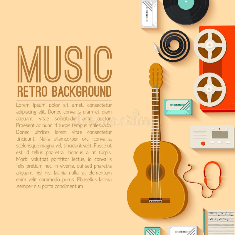 Flat Music Instruments Background Concept. Vector Stock Vector ...