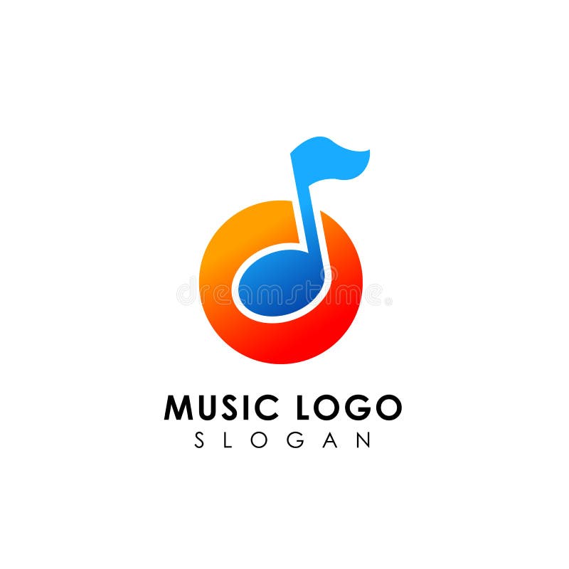 Flat Music Logo Design. Music Note Icon Symbol Design Stock Vector ...