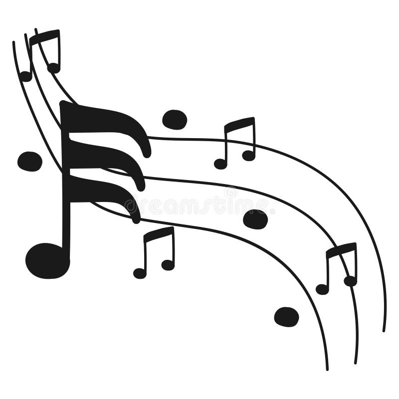 Flat Musical Notes Illustration Stock Vector - Illustration of melody ...