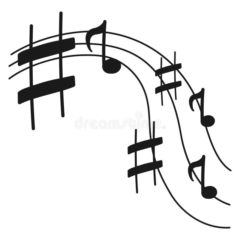 Flat Musical Notes Illustration Stock Vector - Illustration of symbol ...