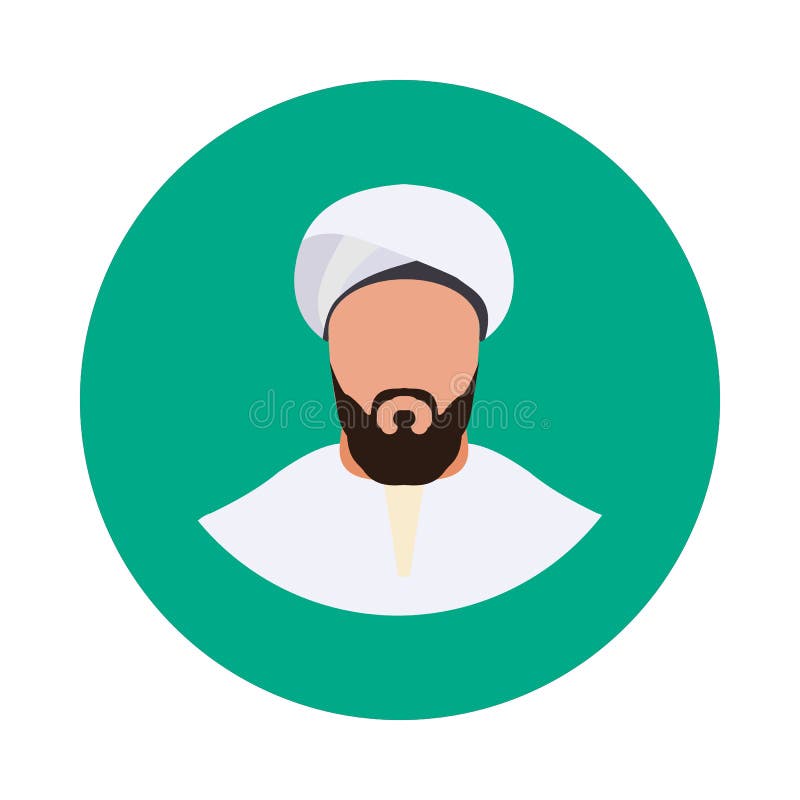 Flat Muslim man icon stock vector. Illustration of male - 115067198