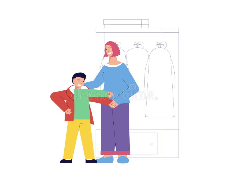 Flat Nanny Illustration stock illustration. Illustration of preschool ...