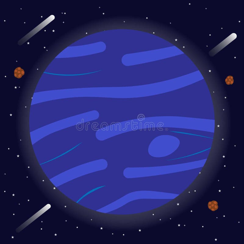 Flat Neptune Planet stock illustration. Illustration of neptune - 242002381