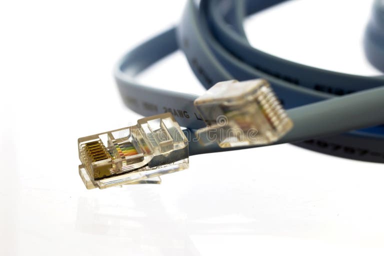 Flat Network Cable To Configure Routers Stock Photo - Image of transmit ...