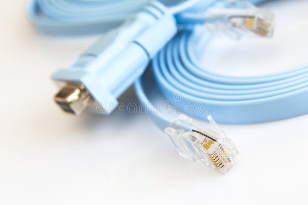 Flat Network Cable To Configure Routers Stock Photo - Image of data ...