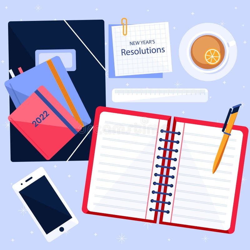 Flat New Years Resolutions Illustration Vector Illustration. Stock ...