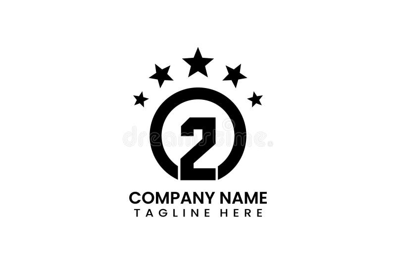 Flat Number Two Winner Achievement Logo Template Stock Vector ...