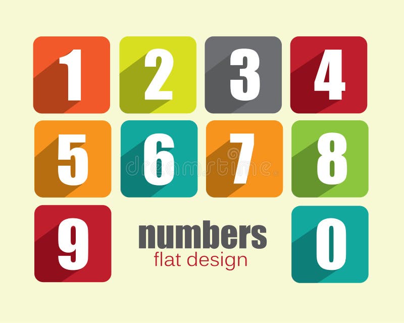 Flat Numbers - Colorful Flat Design Stock Vector - Illustration of ...