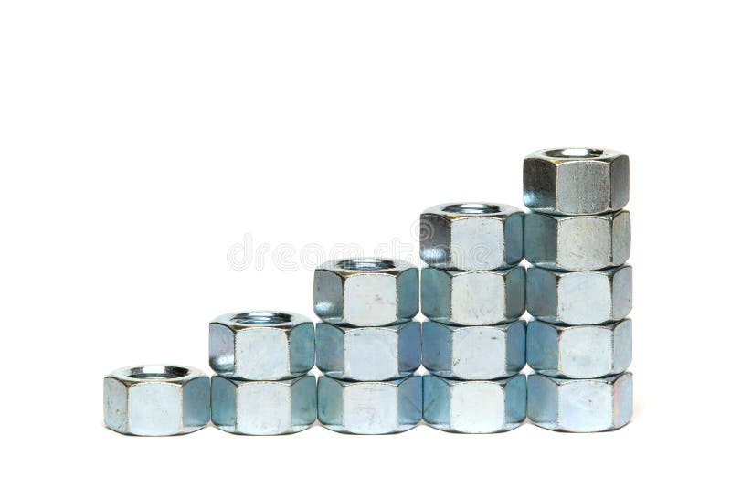 Flat Nut Bars stock image. Image of line, bars, threaded - 2191281