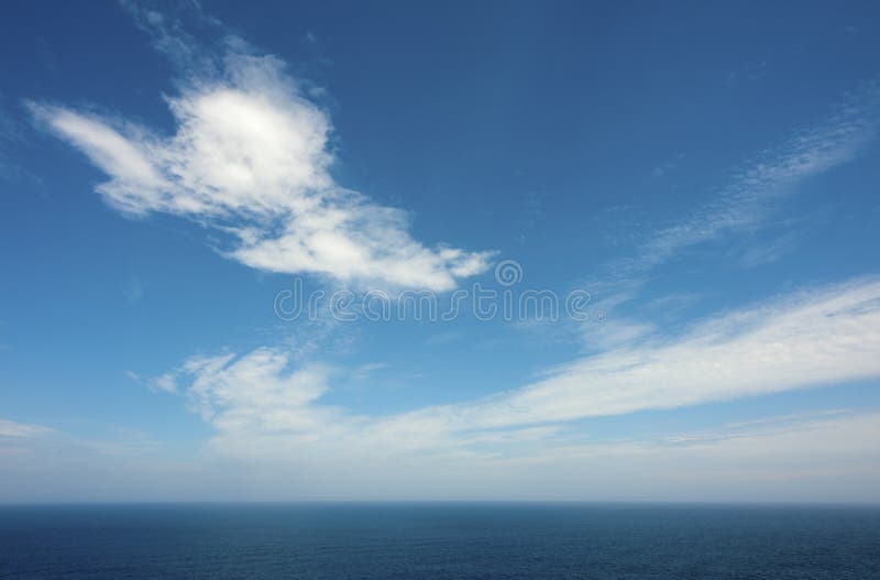 Flat Ocean Seascape Horizon Stock Image - Image of scene, distance ...