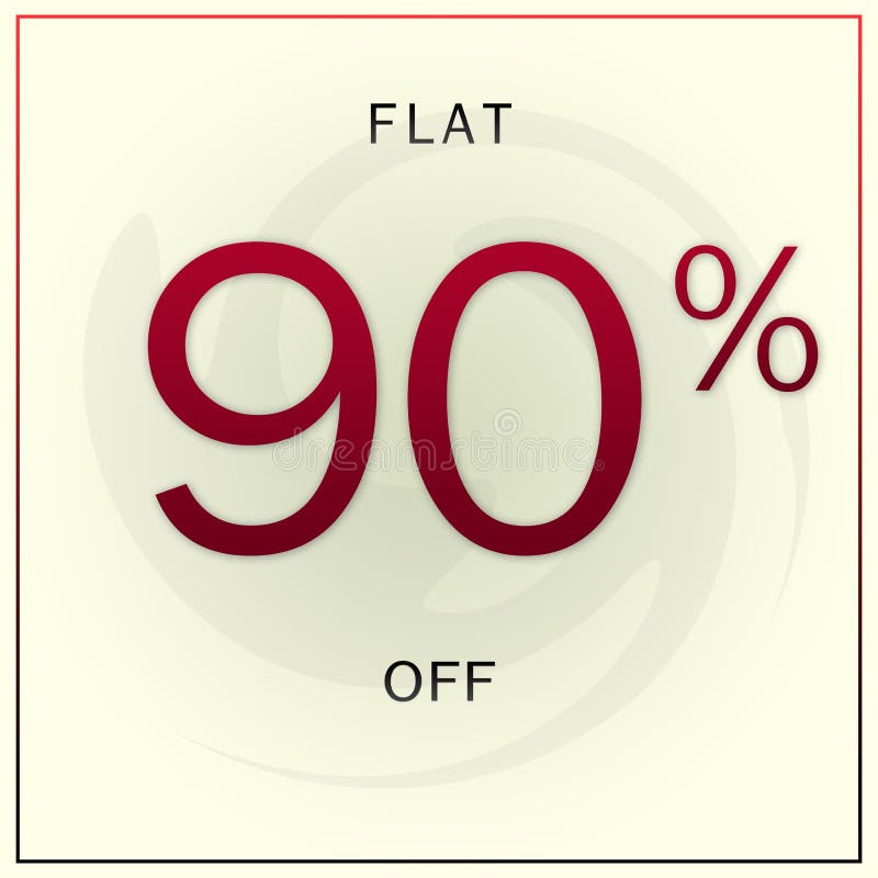 Flat 90 Off Modern Discount Sale Offer Banner Template Design Stock ...