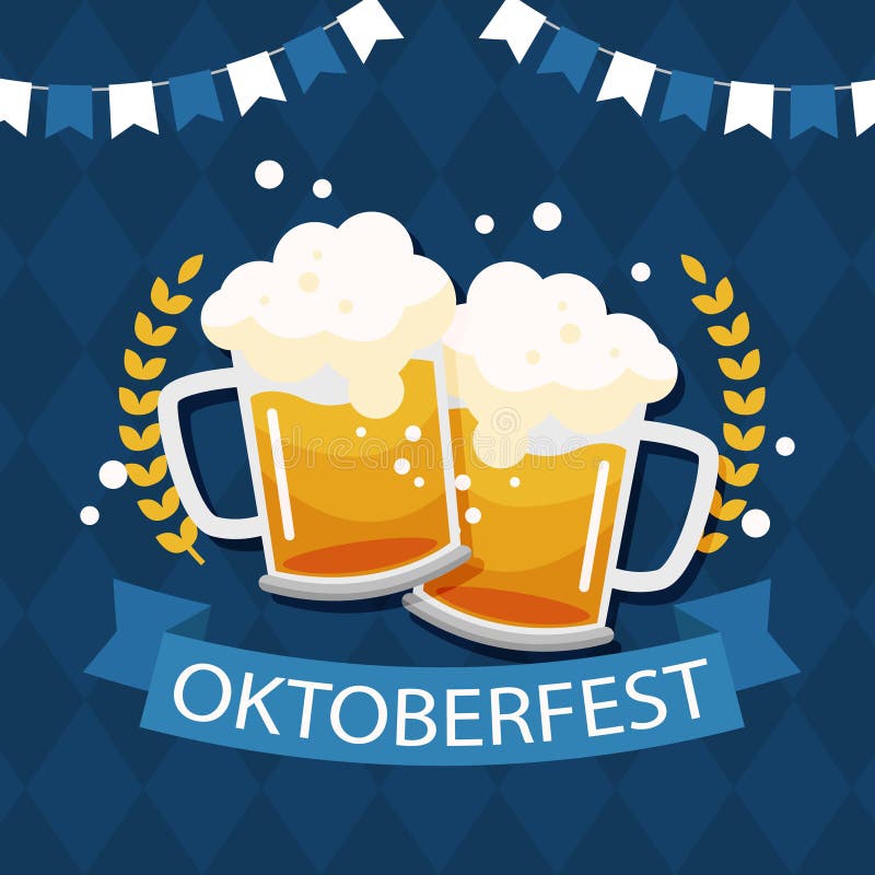 Flat Oktoberfest Illustration Vector Illustration. Stock Vector ...