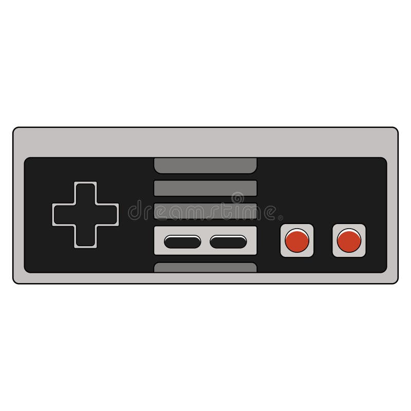 Flat Old-school Game Controller. Dark Colors Stock Vector ... Flat Old-school Game Controller. Dark Colors Stock Vector ...