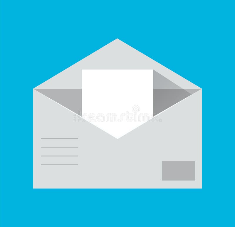 Flat Open Envelope Design. Illustration Concept Stock Illustration ...