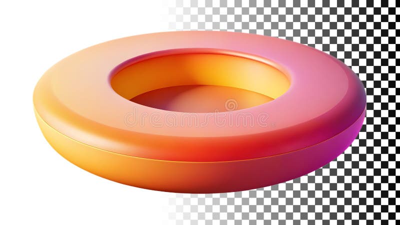 Flat Orange Ring, Simple Shape and Minimalist Design Element Png ...