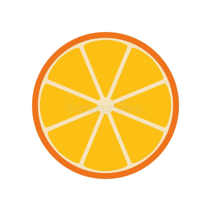 Flat Orange Slice Icon Clipart Vector Design Stock Vector ...