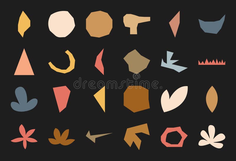 Flat Organic Irregular Form Collection. Stock Illustration ...