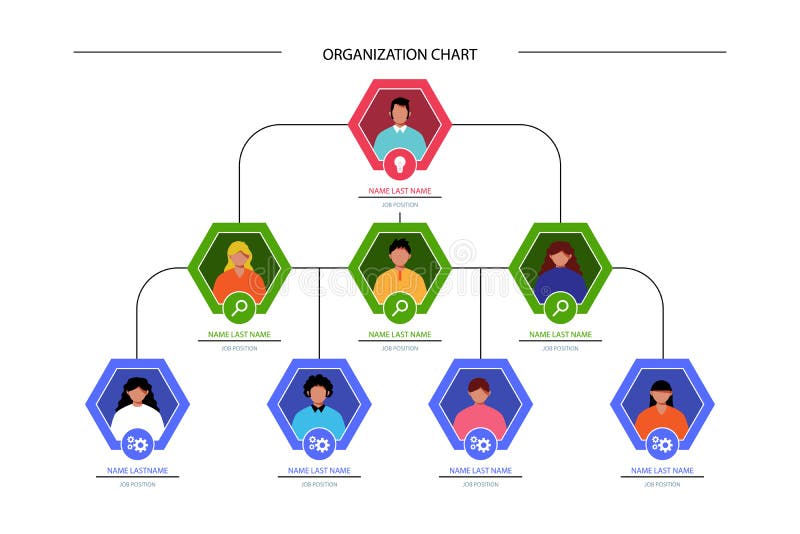 Flat Organizational Chart Infographic Vector. Stock Vector ...