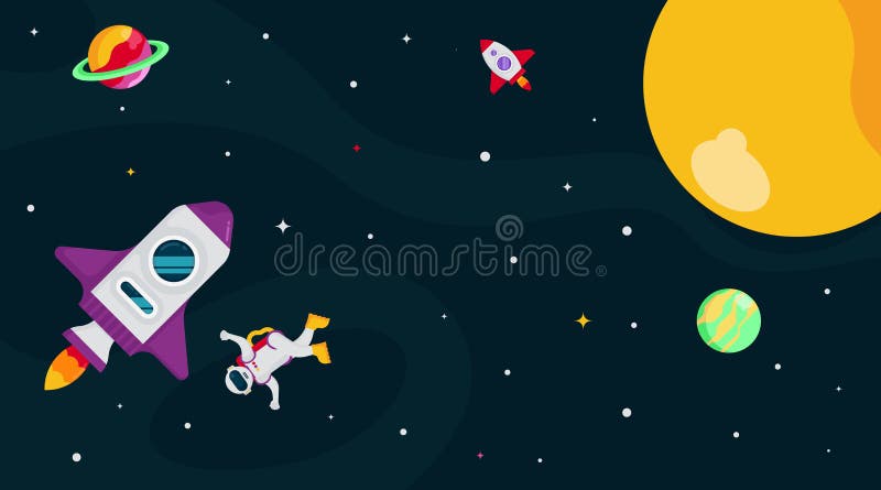 Flat Outer Space Background Illustration Stock Illustration ...