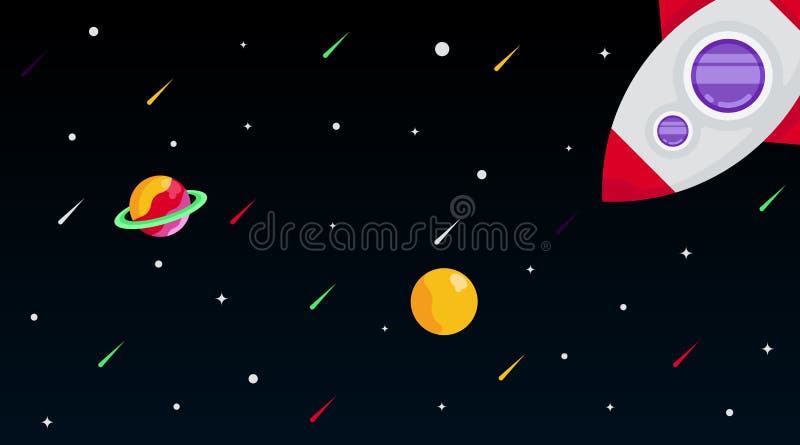 Flat Outer Space Background Illustration Vector Stock Vector ...