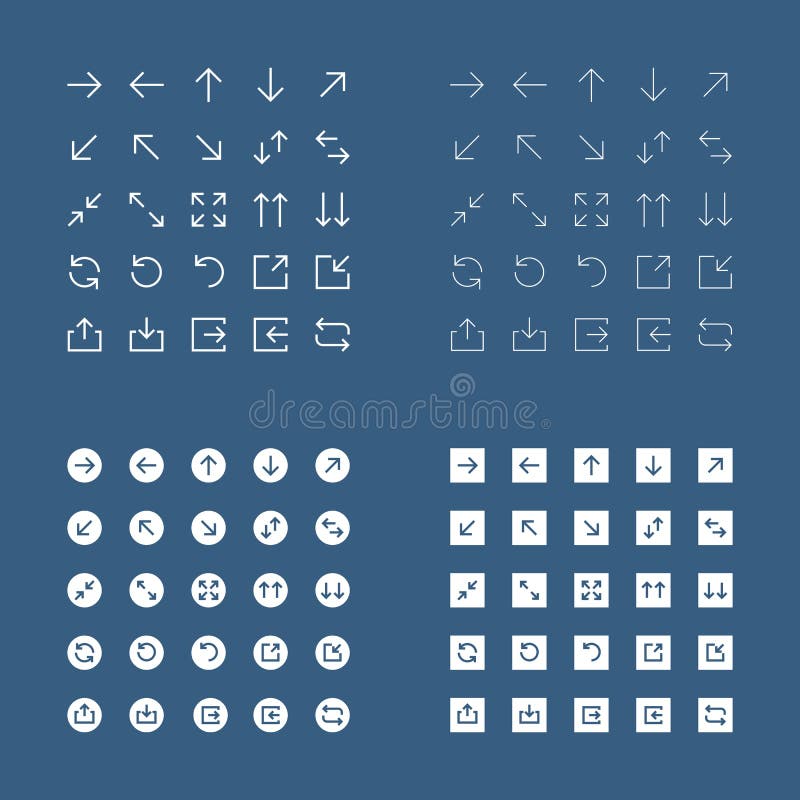 Web Arrows. User Pointer Arrow Sign, Web Interface Pictograms, Arrows ...