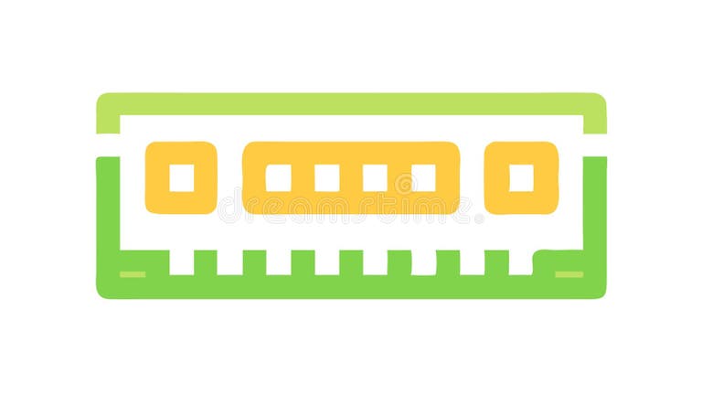 Flat Outline RAM Stick Icon Vector Computer Memory, Vector Design ...