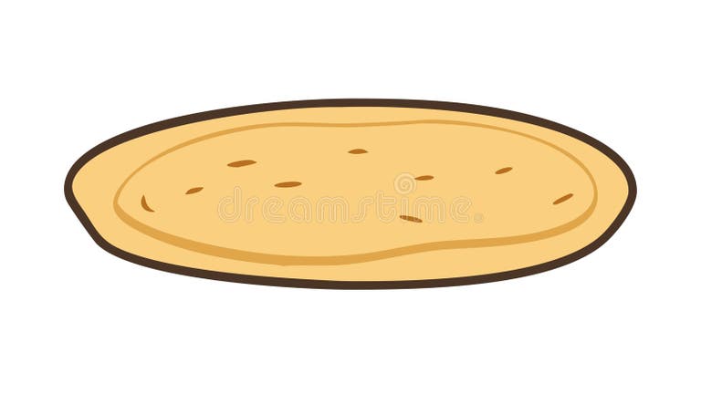 Flat Oval Bread or Pizza Base Icon for Culinary Creations, Vector ...
