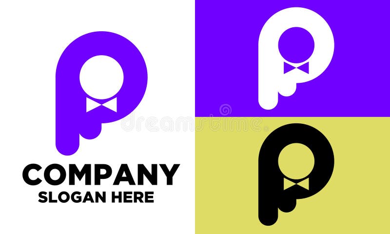 Flat P Letter Logo Template Design in Different Types Stock Vector ...