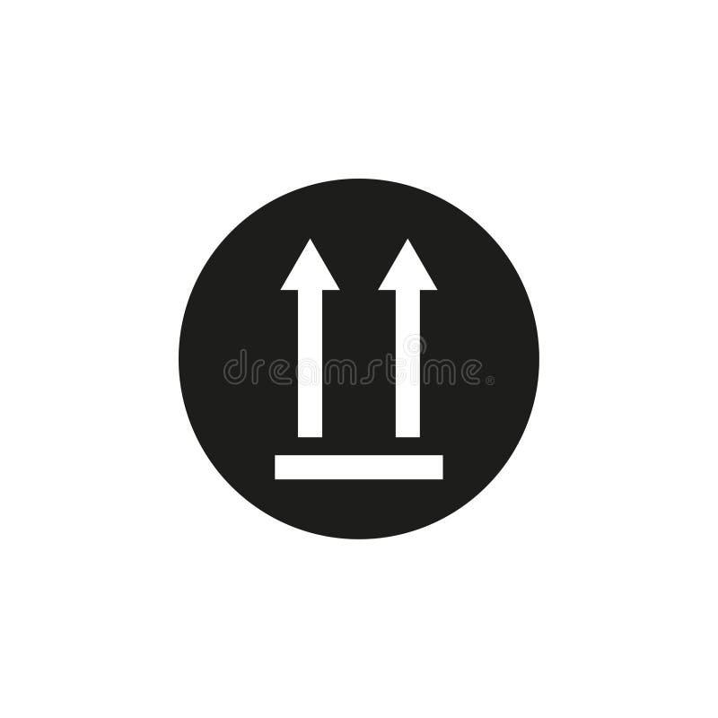 Flat Packaging with Black Sign Two Up Arrows. Vector Illustration Stock ...