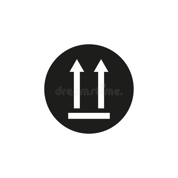 Flat Packaging with Black Sign Two Up Arrows. Vector Illustration Stock ...