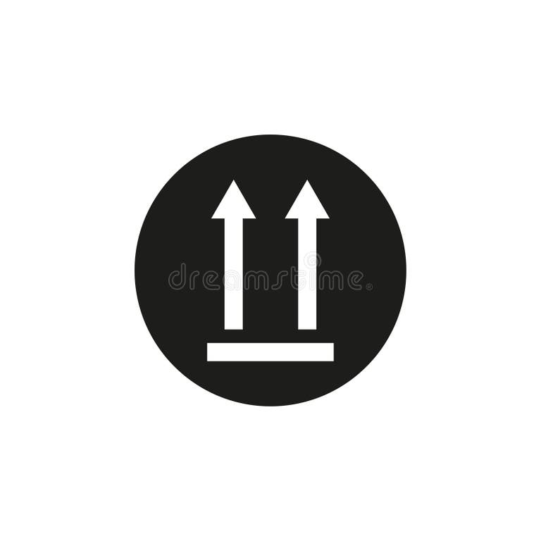 Flat Packaging with Black Sign Two Up Arrows. Vector Illustration Stock ...