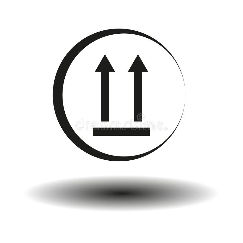 Flat Packaging with Black Sign Two Up Arrows. Vector Illustration Stock ...