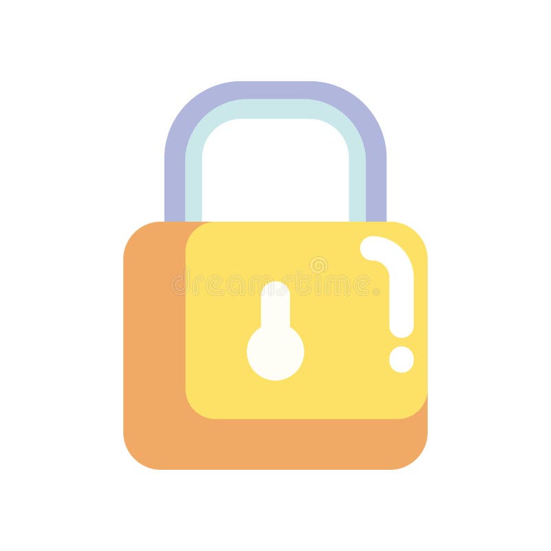 Flat Padlock Icon Representing Security and Privacy Stock Vector ...
