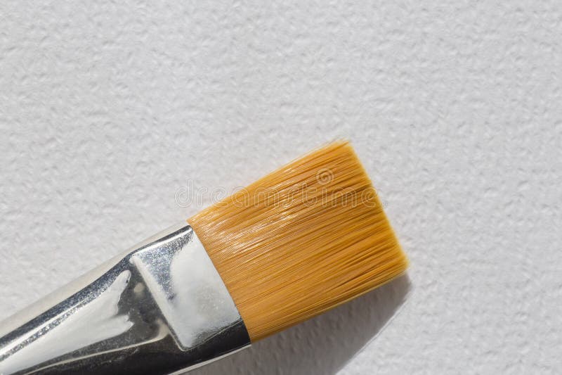 Flat Paint Brush at Blank Sheet of Paper Stock Image - Image of blank ...