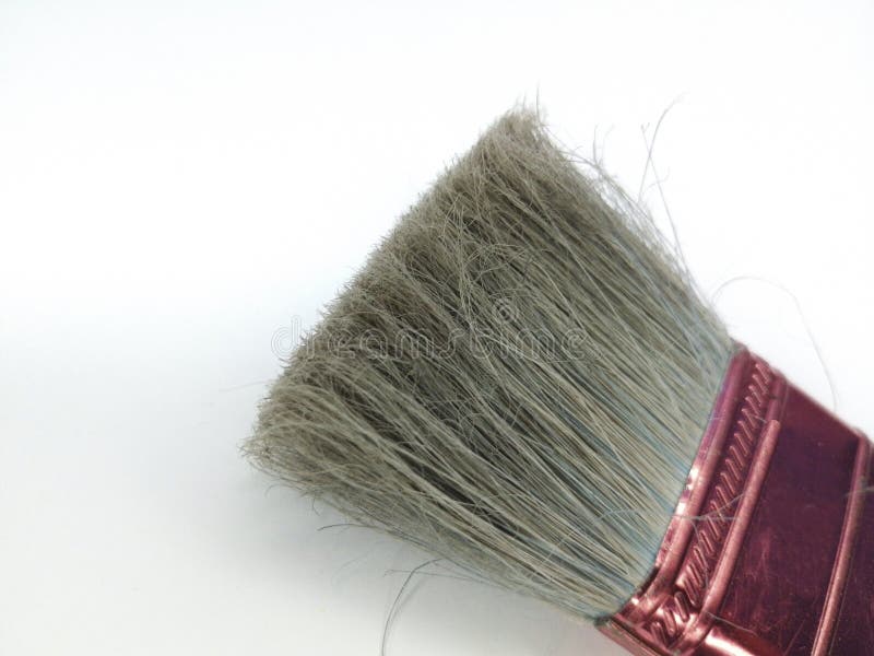 Flat Paint Brush with Blue Handle Isolated on White Background Painting ...