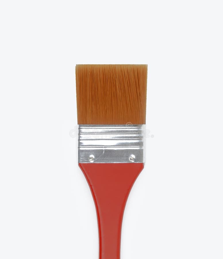 Paintbrush with a Flat Head on a Simple Background Stock Image - Image ...