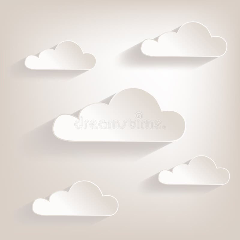 Flat paper Cloud Icon stock vector. Illustration of card - 49100133