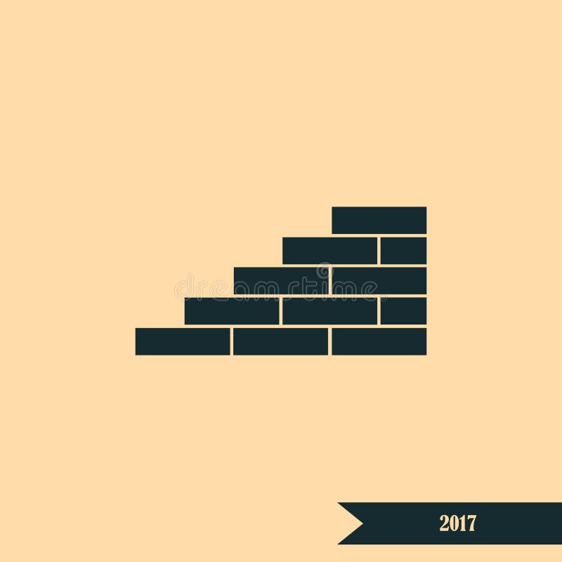 Flat Paper Cut Style Icon of Brickwork Fragment Stock Illustration ... Flat Paper Cut Style Icon of Brickwork Fragment Stock Illustration ...