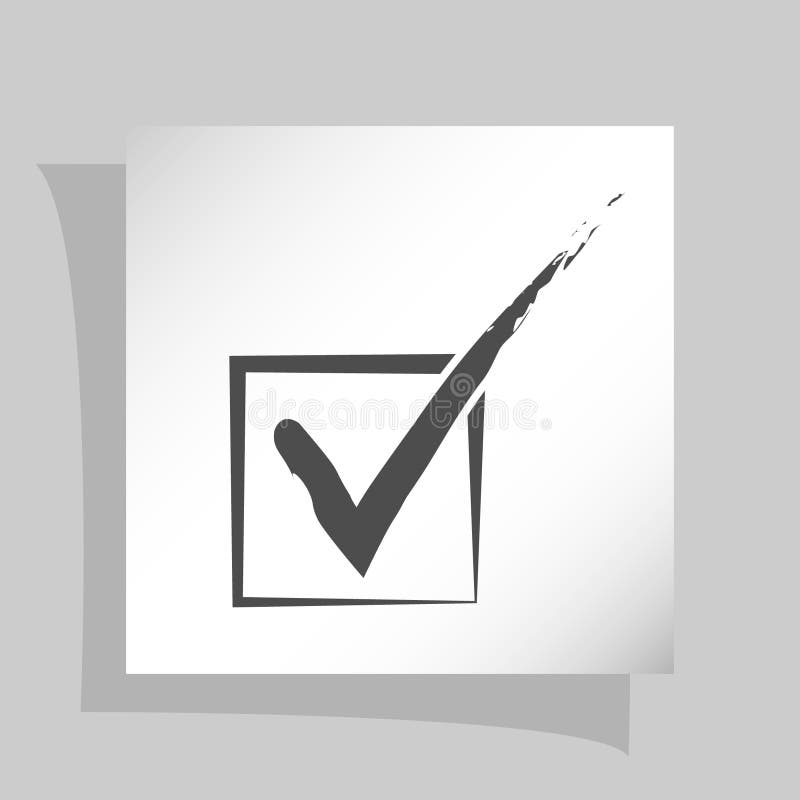 Flat Paper Cut Style Icon of Check Box Stock Illustration ...