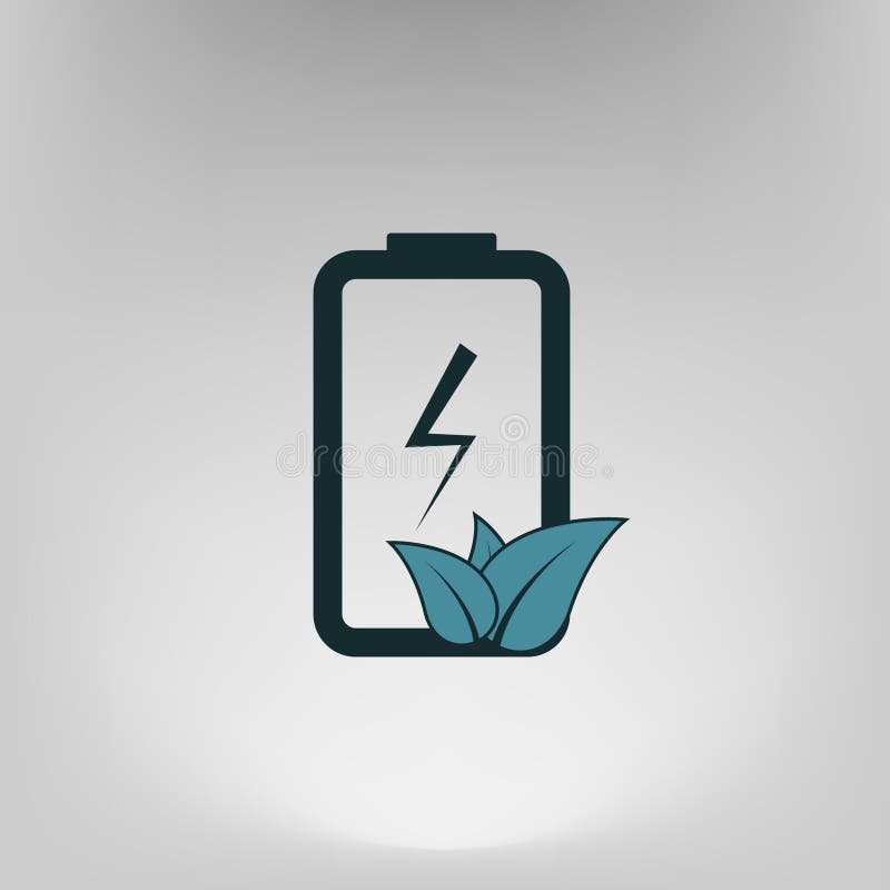 Flat Paper Cut Style Icon of Eco Friendly Battery Stock Illustration ...