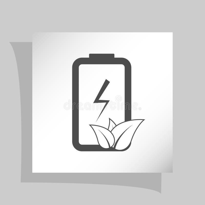Flat Paper Cut Style Icon of Eco Friendly Battery Stock Illustration ...