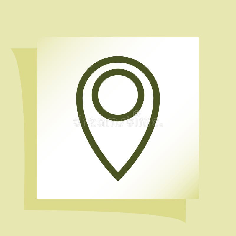 Flat Paper Cut Style Icon of Map Pointer Stock Image - Image of badge ...
