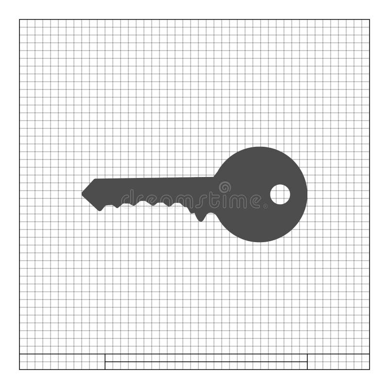 Flat Paper Cut Style Icon of an Old Key Stock Illustration ...