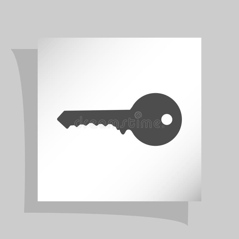 Flat Paper Cut Style Icon of an Old Key Stock Illustration ...
