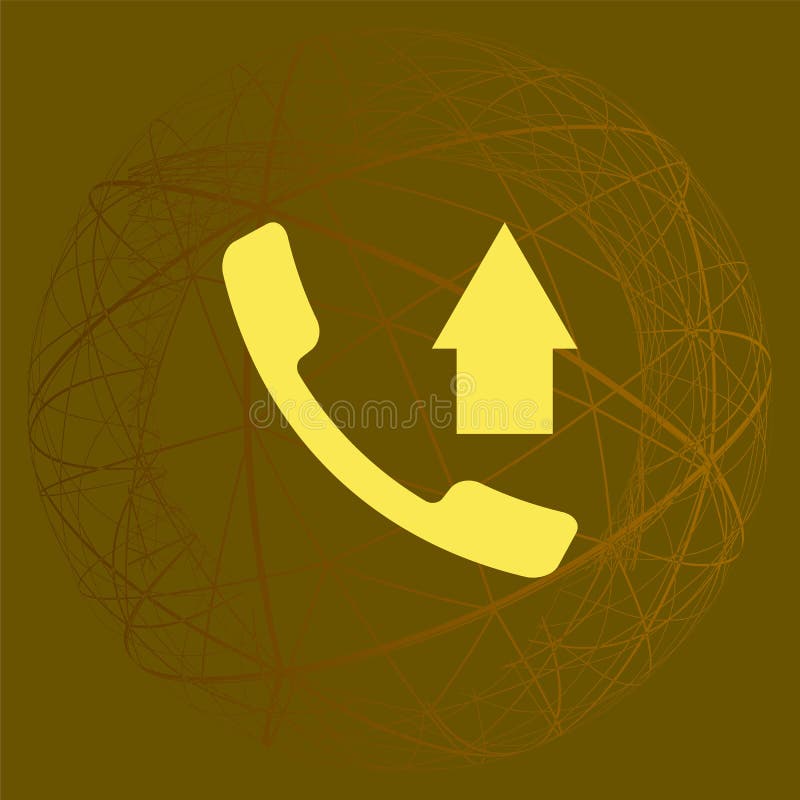 Flat Paper Cut Style Icon of Out-coming Call Stock Illustration ...