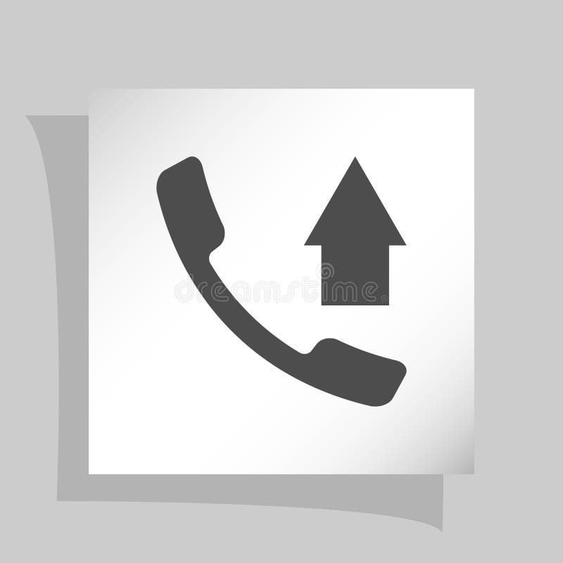 Flat Paper Cut Style Icon of Out-coming Call Stock Illustration ...