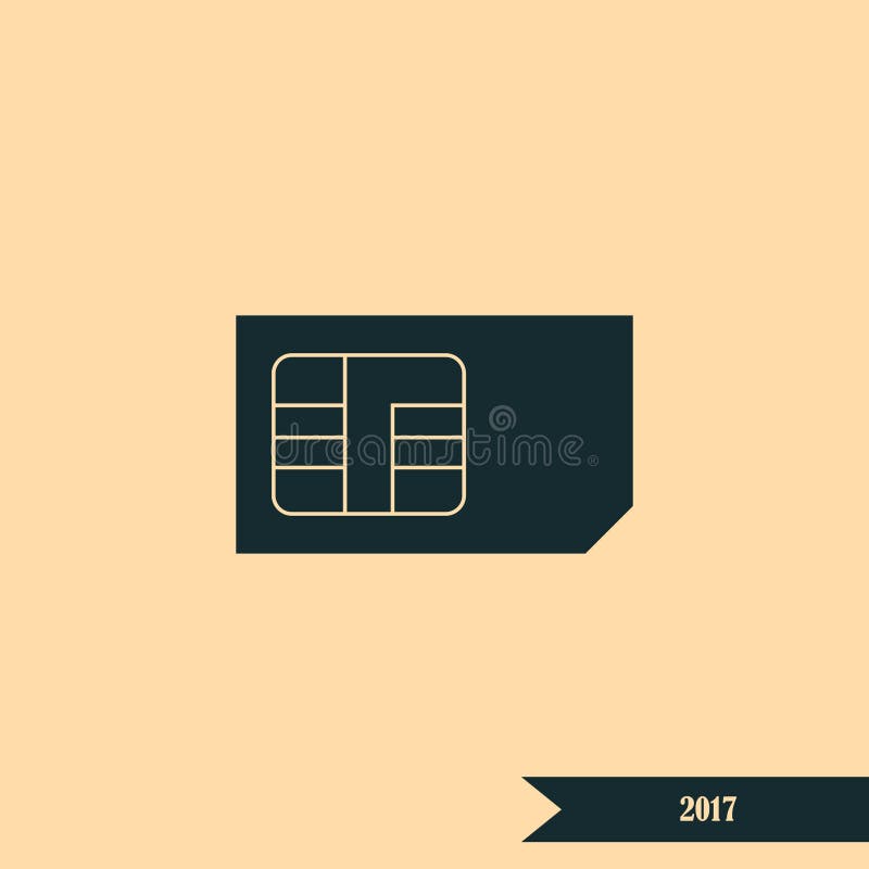 Flat Paper Cut Style Icon of a Sim Card Stock Illustration ...