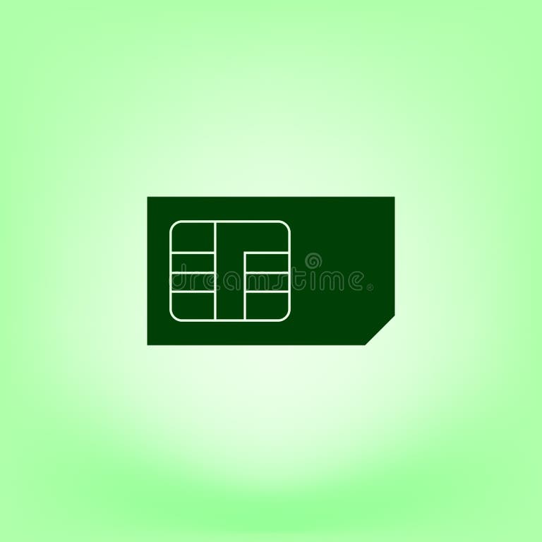 Flat Paper Cut Style Icon of a Sim Card Stock Illustration ...